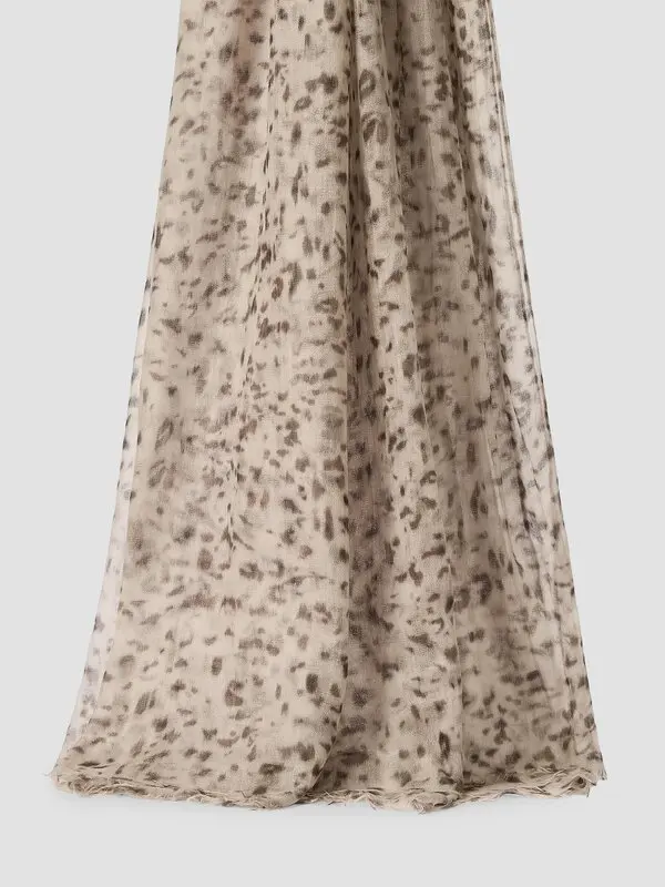 Brunello Cucinelli Lynx Print Cashmere Scarf
