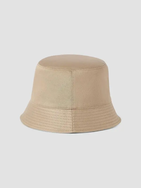 Brunello Cucinelli Cotton, Linen And Virgin Wool Reversible Bucket Hat With Monili