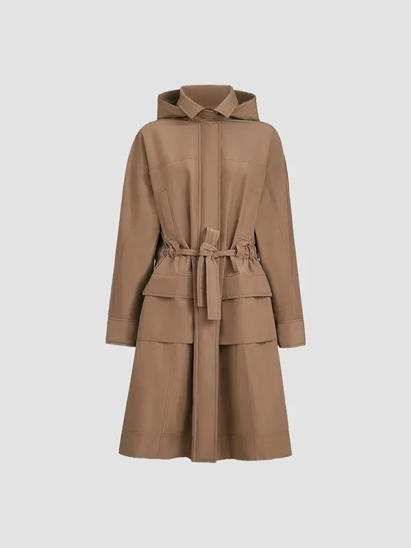 Brunello Cucinelli Techno Cotton Taffeta Coat With Detachable Hood