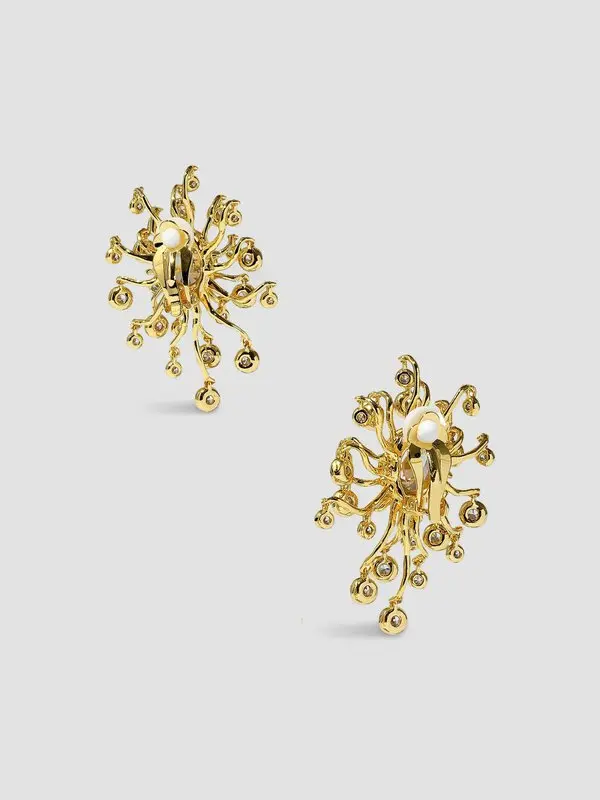 Alexis Bittar Asterales Modernist 14k--plated & Cubic Zirconia Clip-on Earrings
