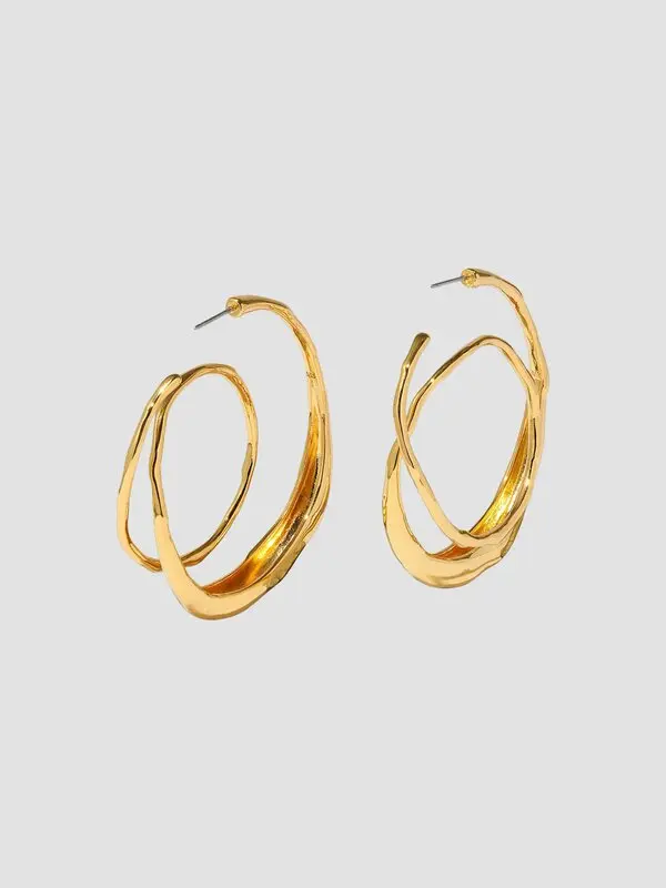 Alexis Bittar Molten 14k--plated Spiral Hoop Earrings