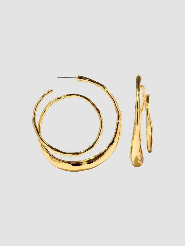 Alexis Bittar Molten 14k--plated Spiral Hoop Earrings