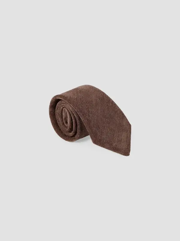 Brunello Cucinelli Fluid Corduroy Tie - Cigar
