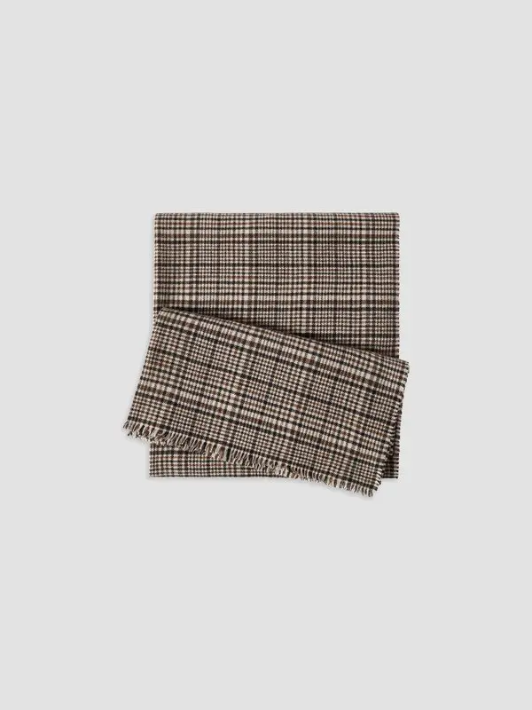 Brunello Cucinelli Cashmere Prince Of Wales Scarf - Brown
