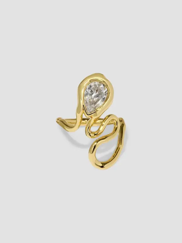 Alexis Bittar Asterales Floating Vine 14k--plated & Cubic Zirconia Ring