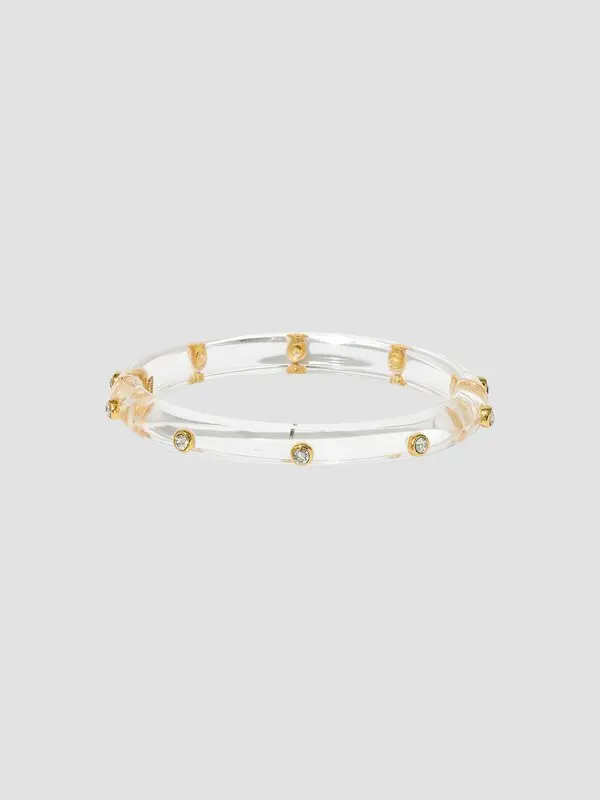 Alexis Bittar 14k-gold-plated, Lucite & Hinged Bangle