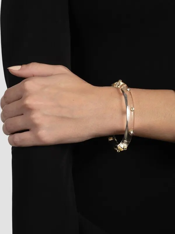 Alexis Bittar 14k-gold-plated, Lucite & Hinged Bangle