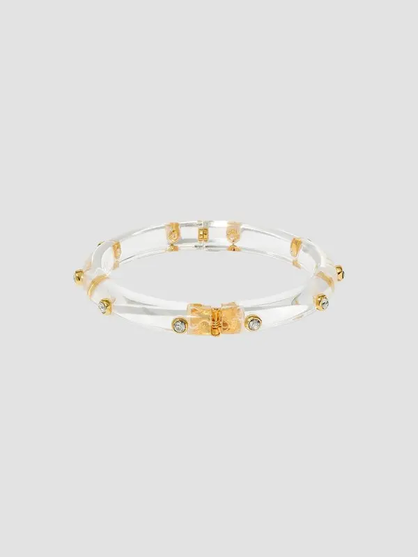 Alexis Bittar 14k-gold-plated, Lucite & Hinged Bangle