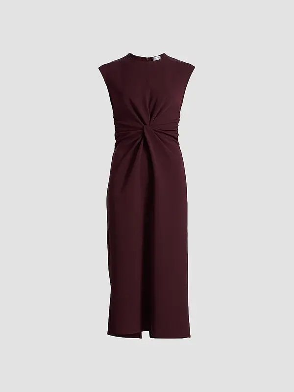 Tanya Taylor Kimberly Scuba Twist Midi-dress - Deep Plum