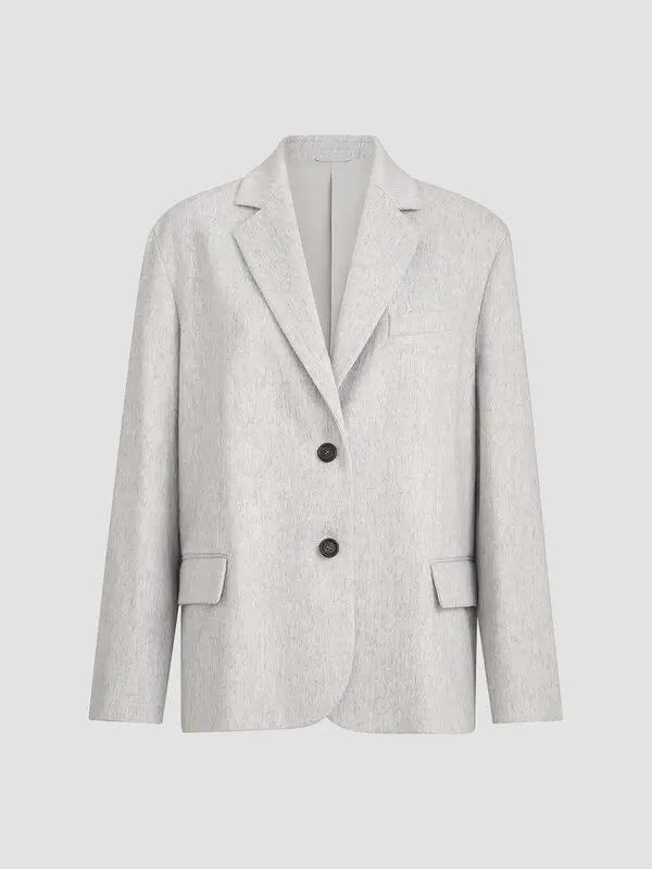 Brunello Cucinelli Wool Flannel Blazer With Monili