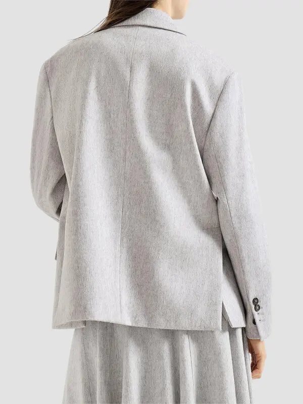 Brunello Cucinelli Wool Flannel Blazer With Monili