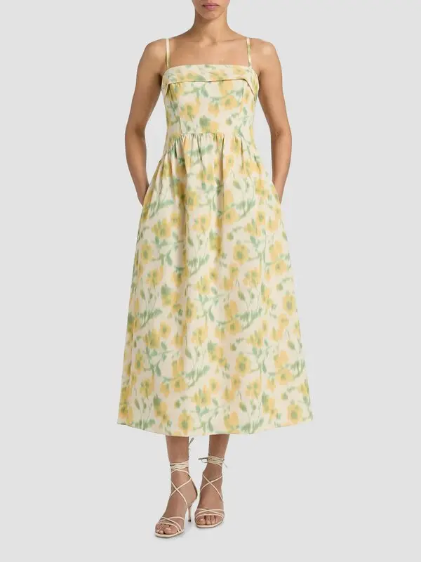 Tanya Taylor Gigi Cascading Floral Midi-dress