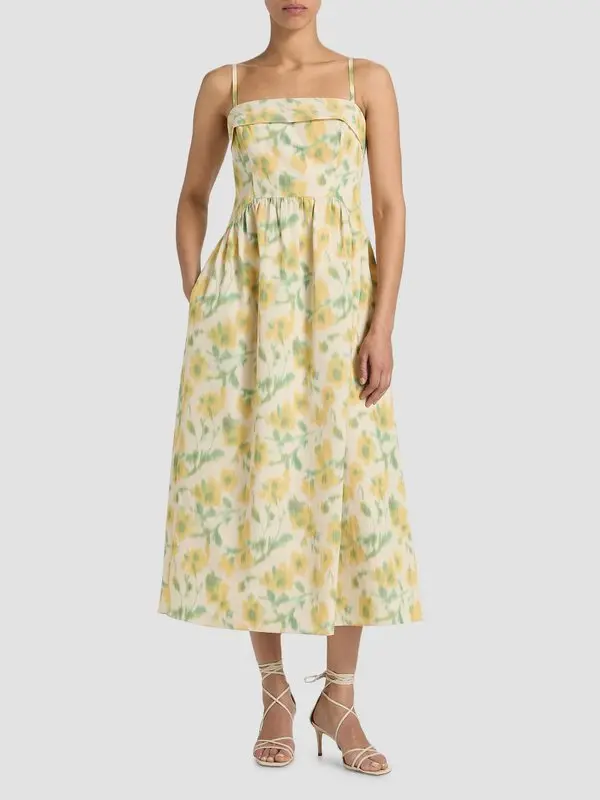 Tanya Taylor Gigi Cascading Floral Midi-dress