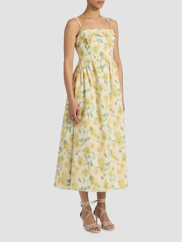 Tanya Taylor Gigi Cascading Floral Midi-dress