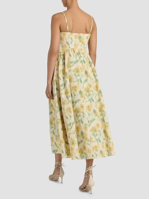 Tanya Taylor Gigi Cascading Floral Midi-dress