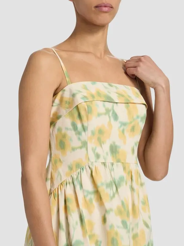 Tanya Taylor Gigi Cascading Floral Midi-dress