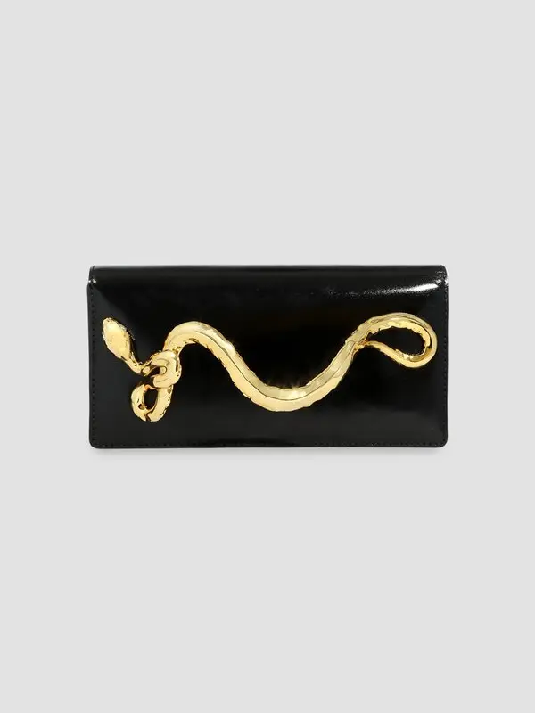 Alexis Bittar 14k-gold-plated & Leather Clutch - Black