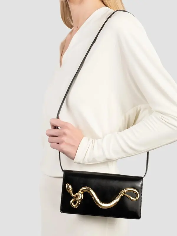 Alexis Bittar 14k-gold-plated & Leather Clutch - Black