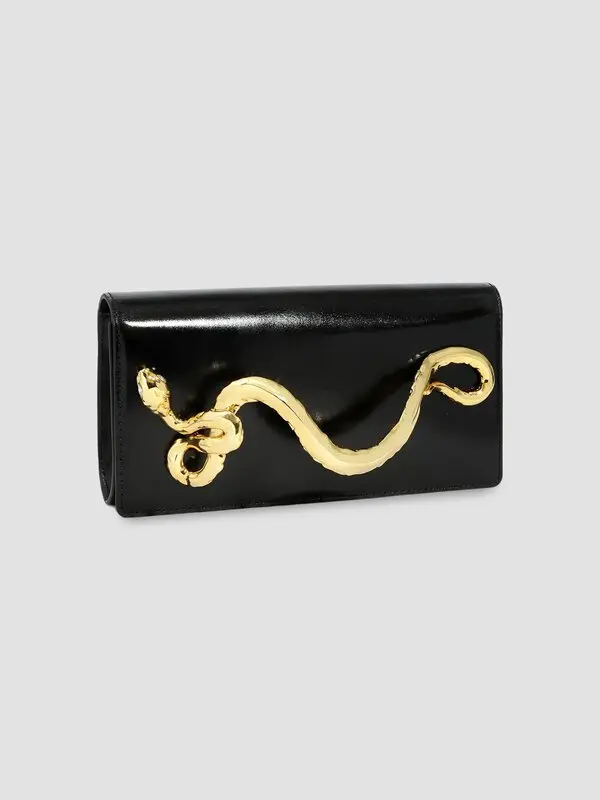 Alexis Bittar 14k-gold-plated & Leather Clutch - Black