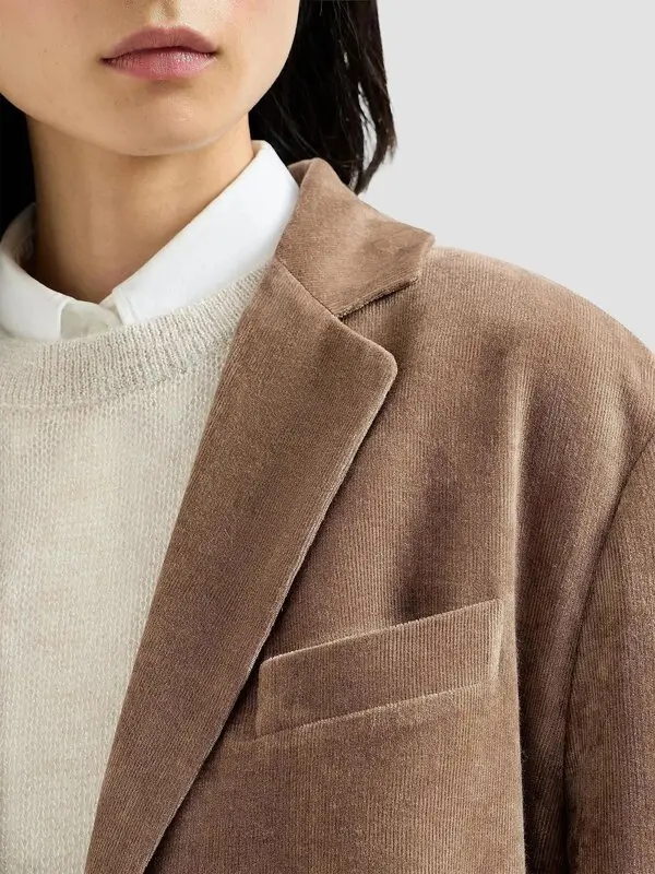 Brunello Cucinelli Fluid Corduroy Blazer With Monili