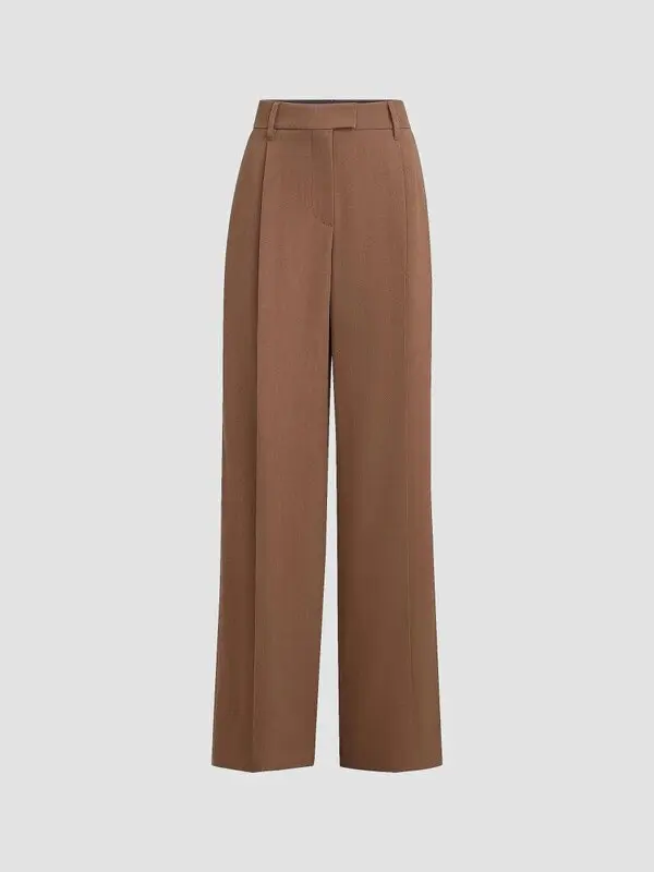 Brunello Cucinelli Virgin Wool And Viscose Tricotine Loose Pleated Trousers
