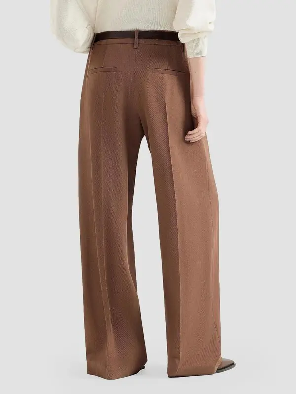 Brunello Cucinelli Virgin Wool And Viscose Tricotine Loose Pleated Trousers