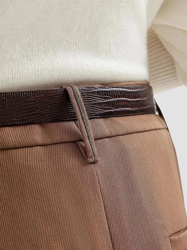 Brunello Cucinelli Virgin Wool And Viscose Tricotine Loose Pleated Trousers
