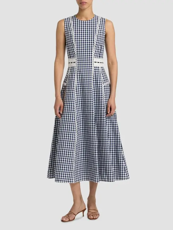Tanya Taylor Sloane Gingham Eyelet Midi-dress