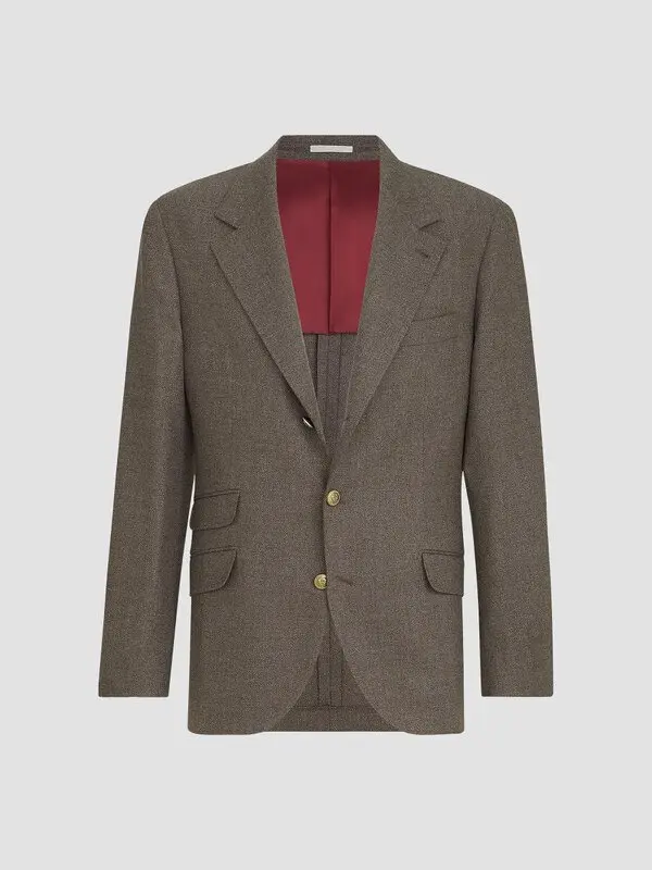Brunello Cucinelli Mouliné Virgin Wool Twill Deconstructed Cavallo Blazer