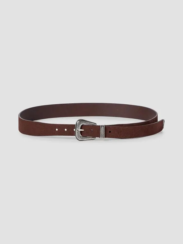 Brunello Cucinelli Reversed Leather Belt With Tip