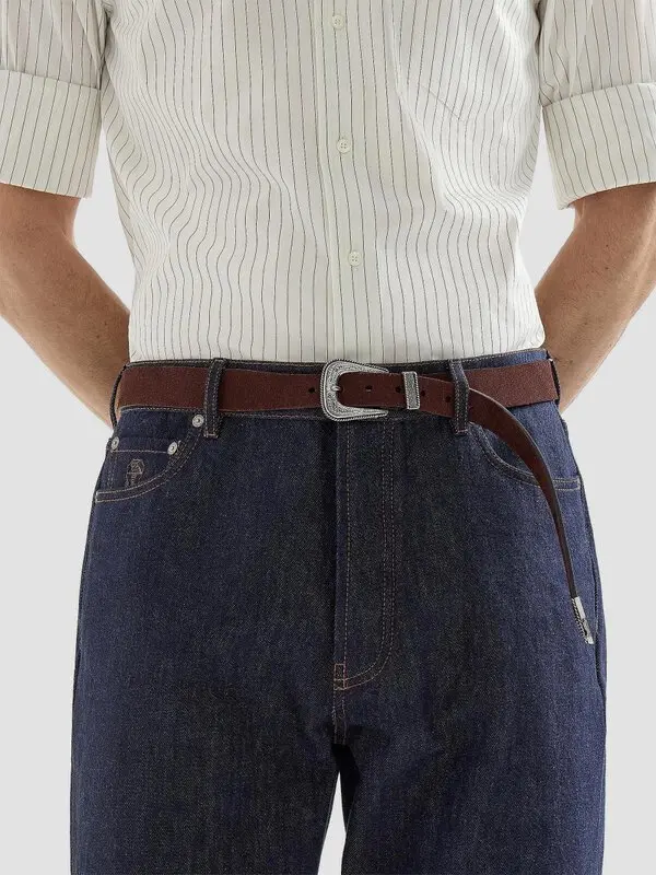 Brunello Cucinelli Reversed Leather Belt With Tip