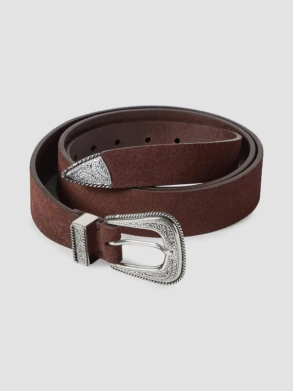 Brunello Cucinelli Reversed Leather Belt With Tip