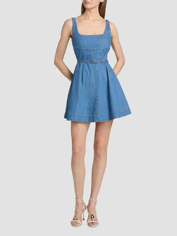 Tanya Taylor Paige Belted Denim Minidress