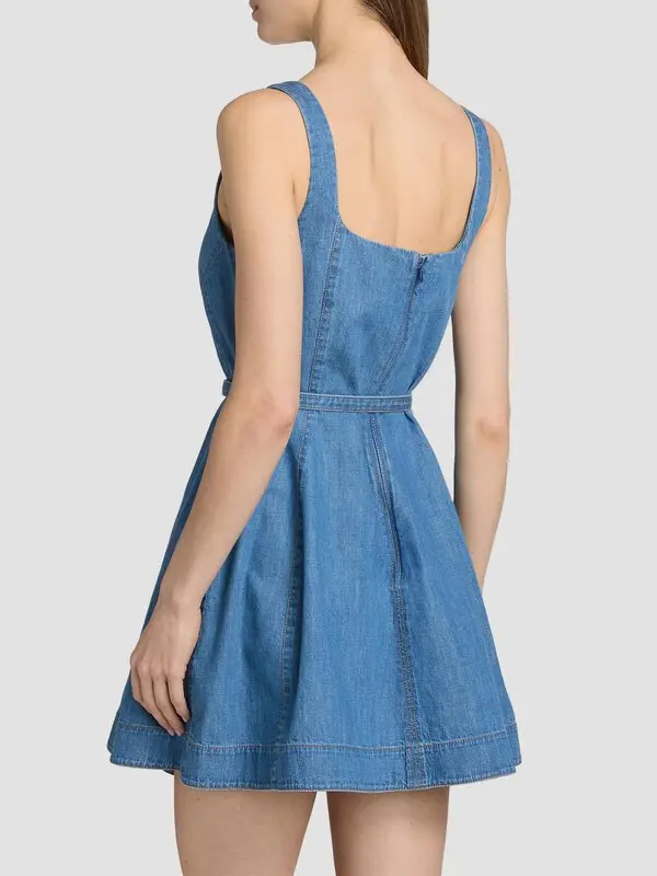 Tanya Taylor Paige Belted Denim Minidress