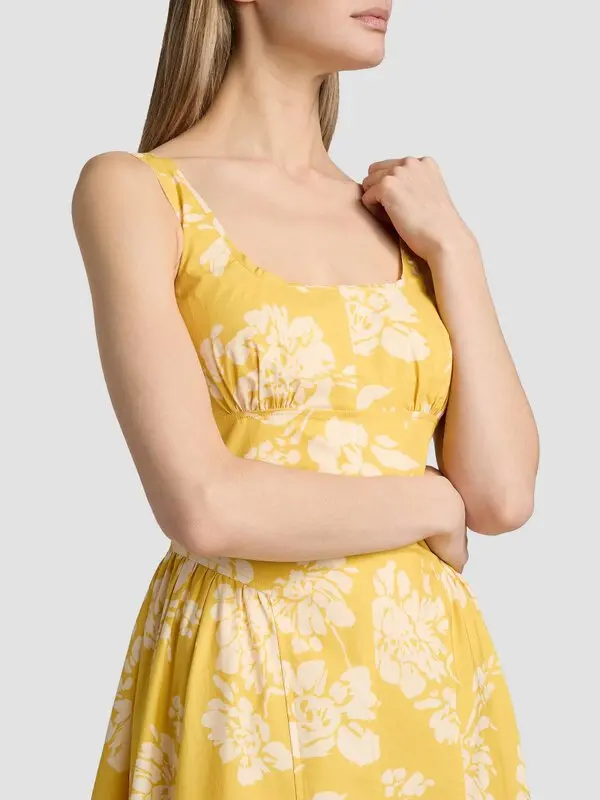 Tanya Taylor Cadence Floral Cotton Poplin Midi-dress