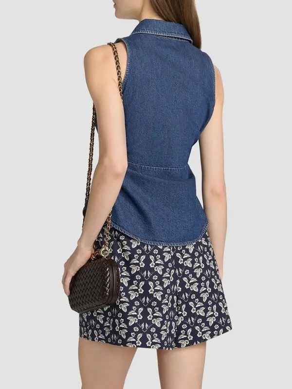 Tanya Taylor Hanelle Sleeveless Denim Top