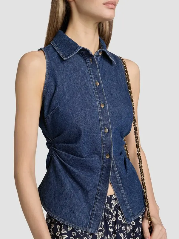 Tanya Taylor Hanelle Sleeveless Denim Top