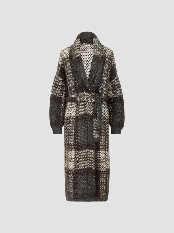 Brunello Cucinelli Dazzling Tartan Double Knit Coat