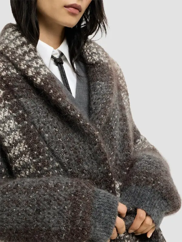 Brunello Cucinelli Dazzling Tartan Double Knit Coat