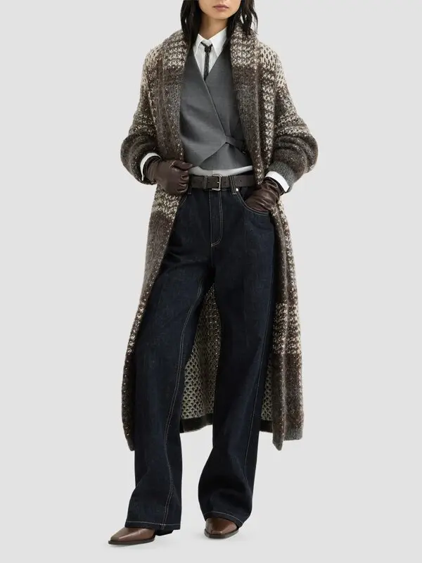Brunello Cucinelli Dazzling Tartan Double Knit Coat