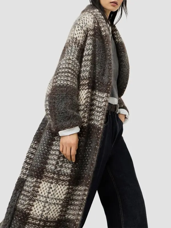 Brunello Cucinelli Dazzling Tartan Double Knit Coat