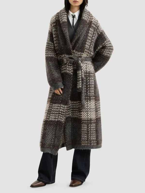 Brunello Cucinelli Dazzling Tartan Double Knit Coat