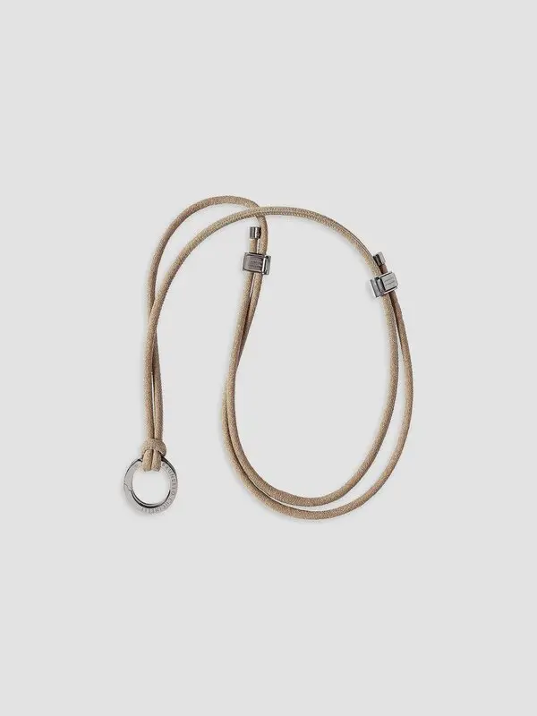 Brunello Cucinelli Alcantara Glasses Cord With Monili - Beige