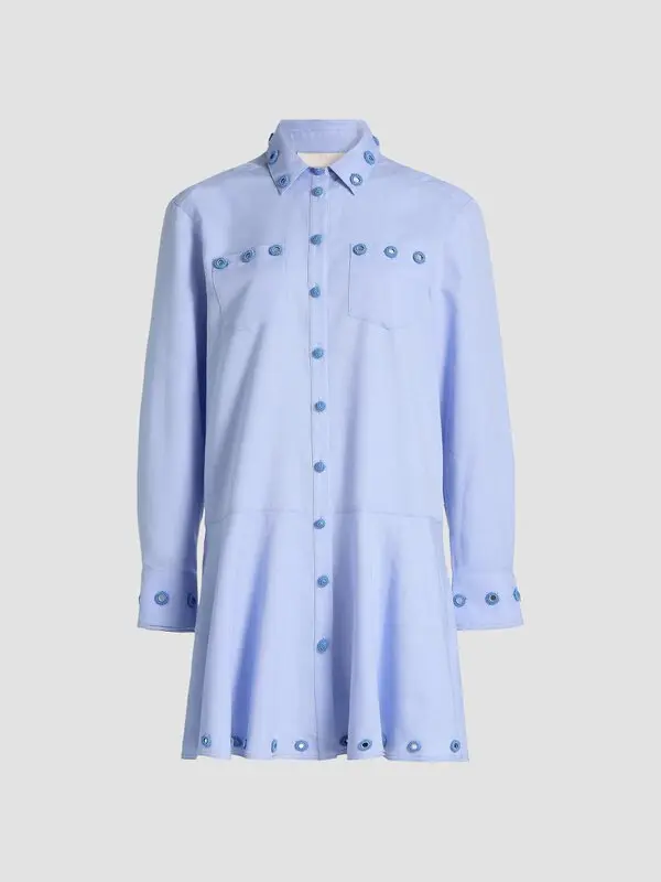Cinq À Sept Giulia Crochet Mirrors Mini Shirtdress