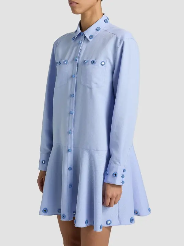 Cinq À Sept Giulia Crochet Mirrors Mini Shirtdress
