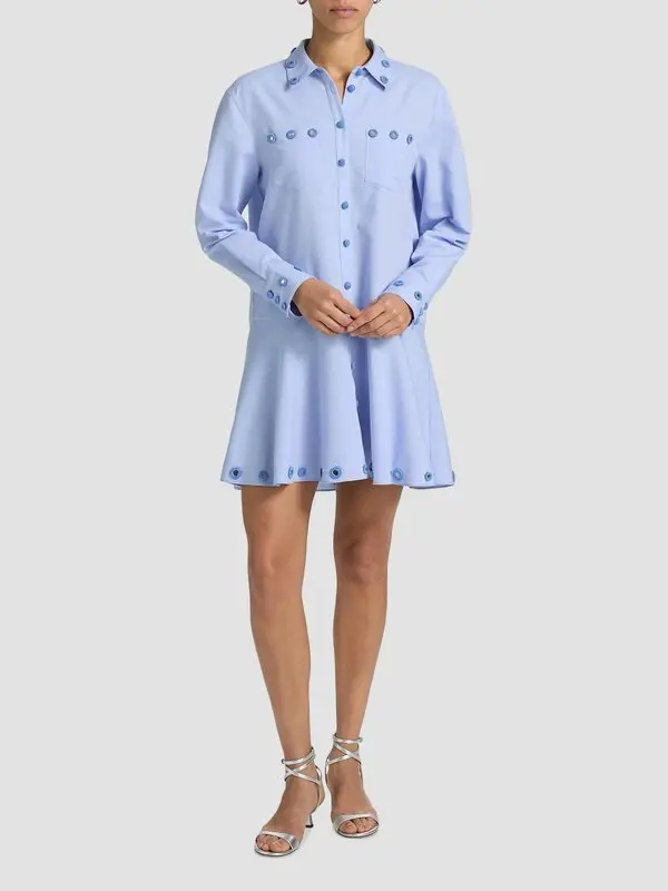 Cinq À Sept Giulia Crochet Mirrors Mini Shirtdress