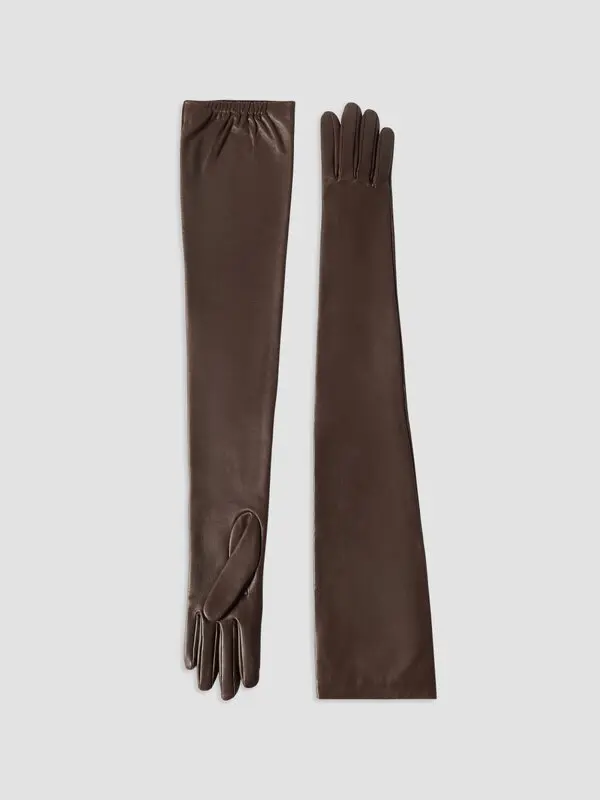 Brunello Cucinelli Nappa Leather Long Gloves - Rust Brown