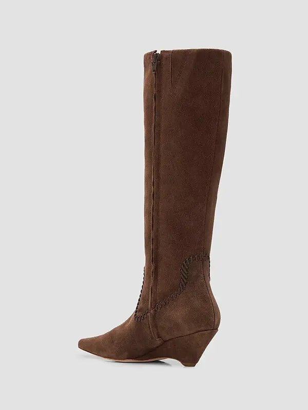 Cinq À Sept Resort Marta 60mm Whipstitched Suede Boots - Chocolate