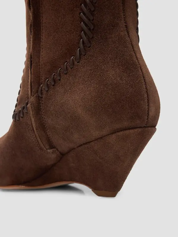Cinq À Sept Resort Marta 60mm Whipstitched Suede Boots - Chocolate