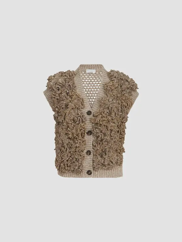 Brunello Cucinelli Handmade Dazzling Blossom Opera Knit Vest